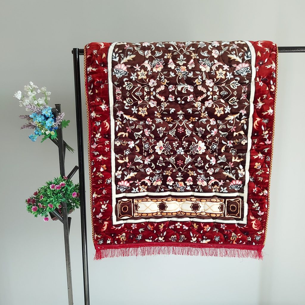 Handmade Prayer Rug/Mat - Floral Brown - UMMAH CLOTHING