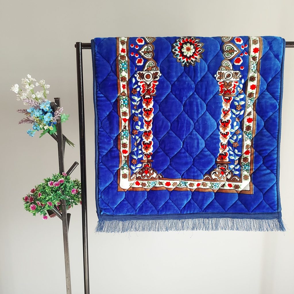 Handmade Prayer Rug/Mat - Minimal Blue - UMMAH CLOTHING
